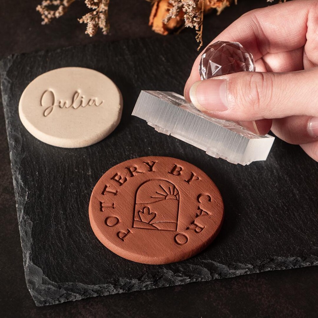 Custom Acrylic Stamp, Custom Pottery Stamp, Ceramic Signature, Acrylic ...