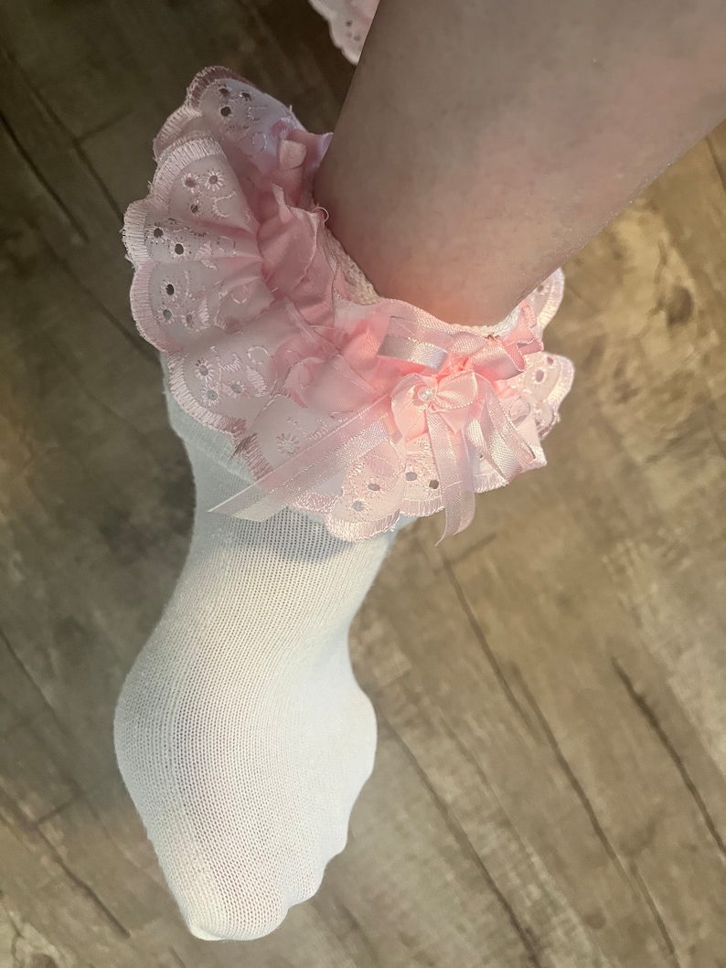 ABDL Handmade Pink Frilly Anklets Sissy Frilly Anklets, ABDL Adult Play Clothing. Ruffle Sock ...
