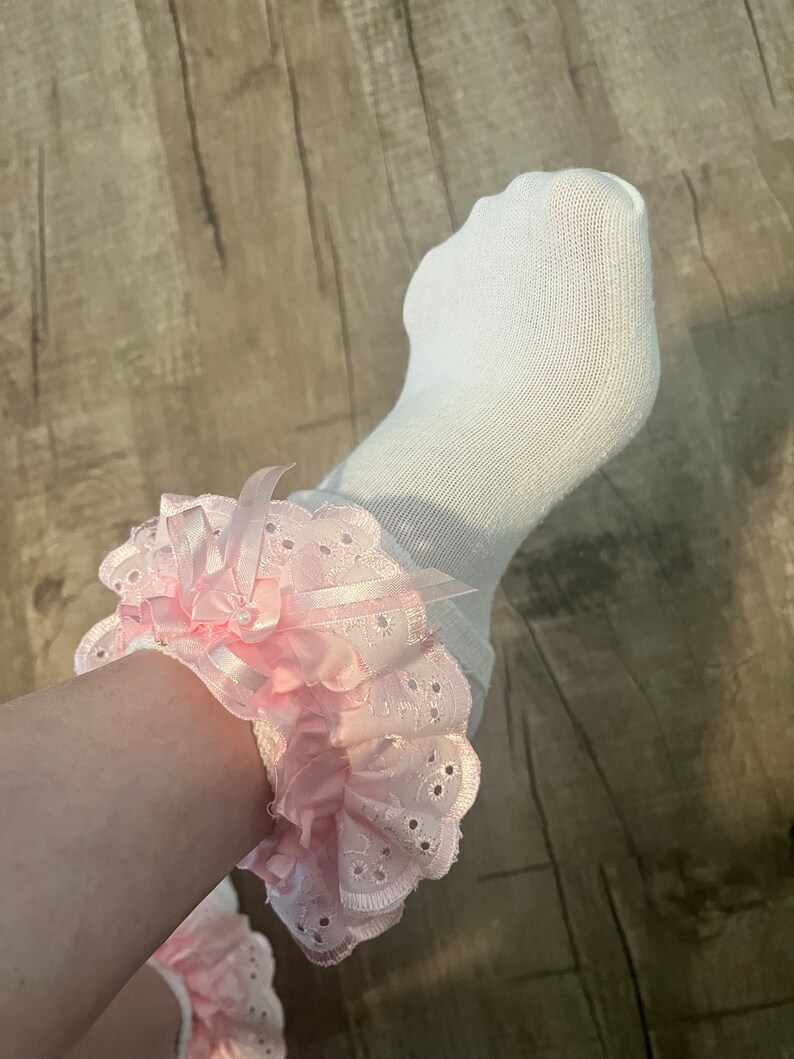 ABDL Handmade Pink Frilly Anklets Sissy Frilly Anklets, ABDL Adult Play ...