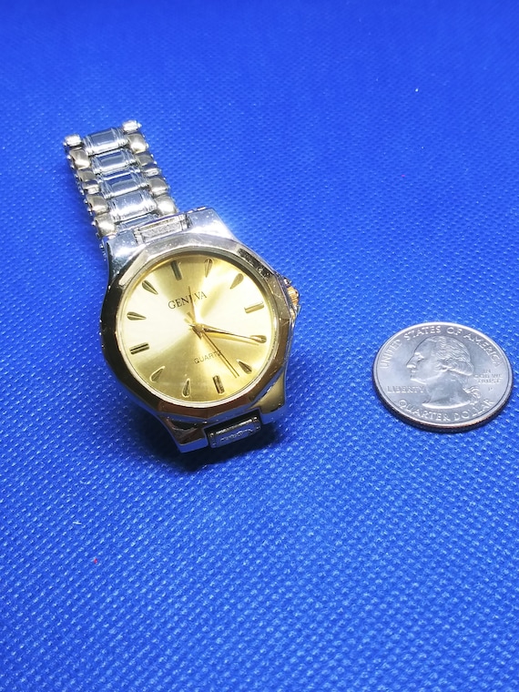Vintage quartz geneva silver and gold tone watch - Gem