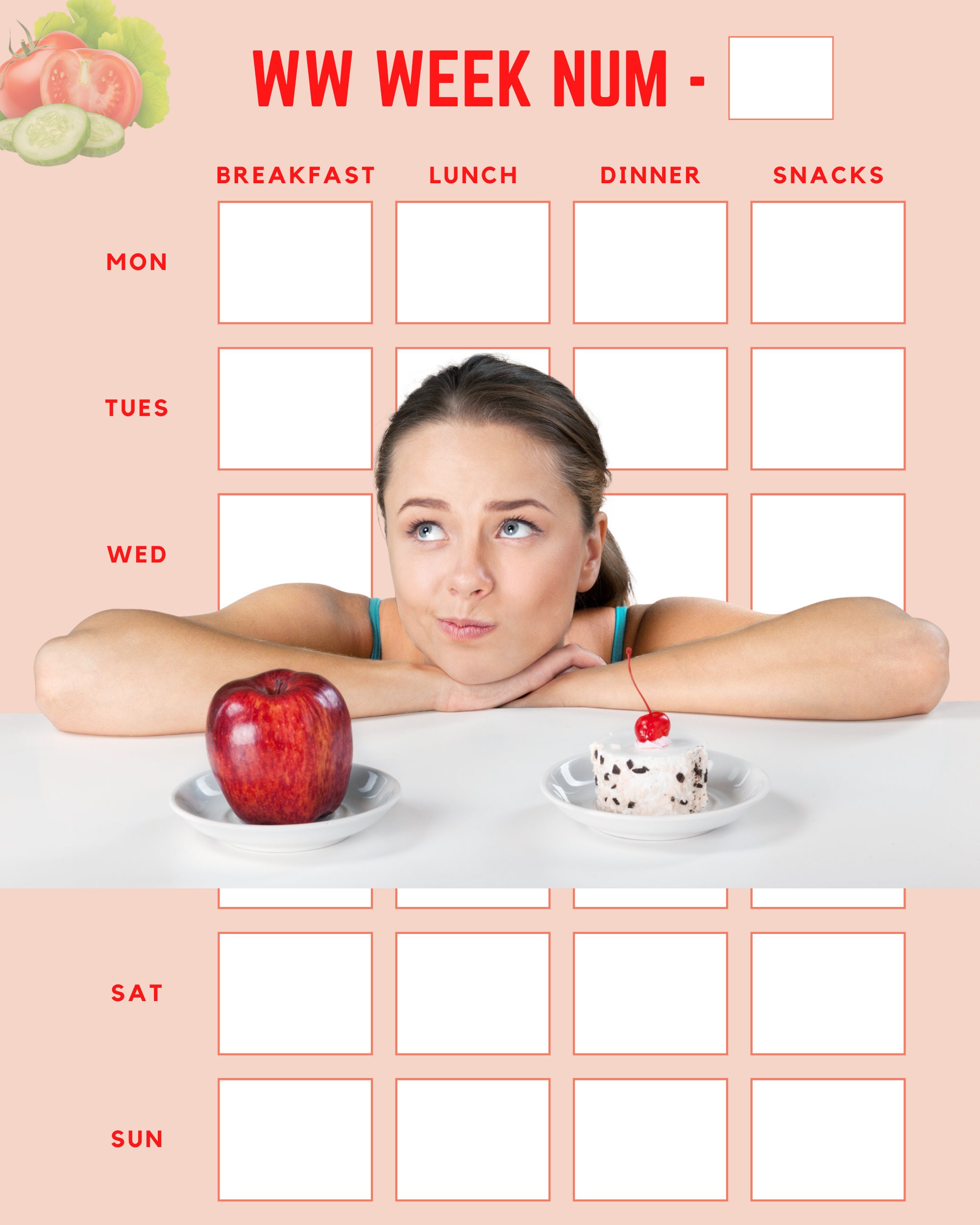 Weight Watchers, 28 Days Diet Plan, WW Planner - Etsy