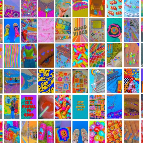 Pastel Aesthetic Wall Collage Kit Indie Room Decor College Etsy