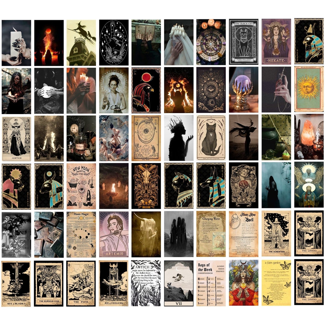 Witch Wall Collage Kit, Witchy Room Decor, Witch Posters for Vintage ...
