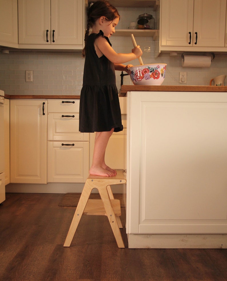 Two Step Step Stool Montessori Kitchen Stool Natural - Etsy