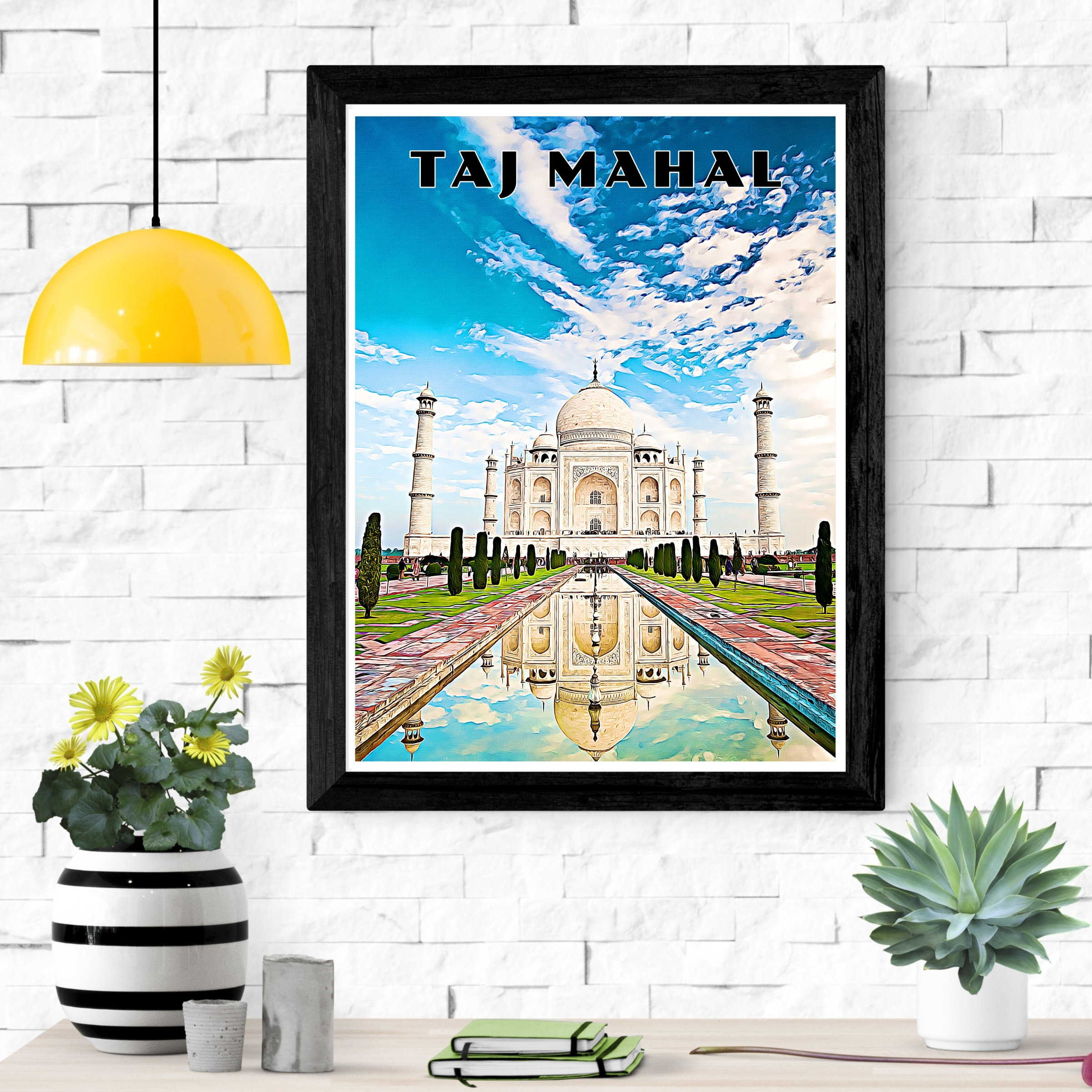 Taj Mahal Travel Poster, Taj Mahal Digital Print, Taj Mahal Printable ...