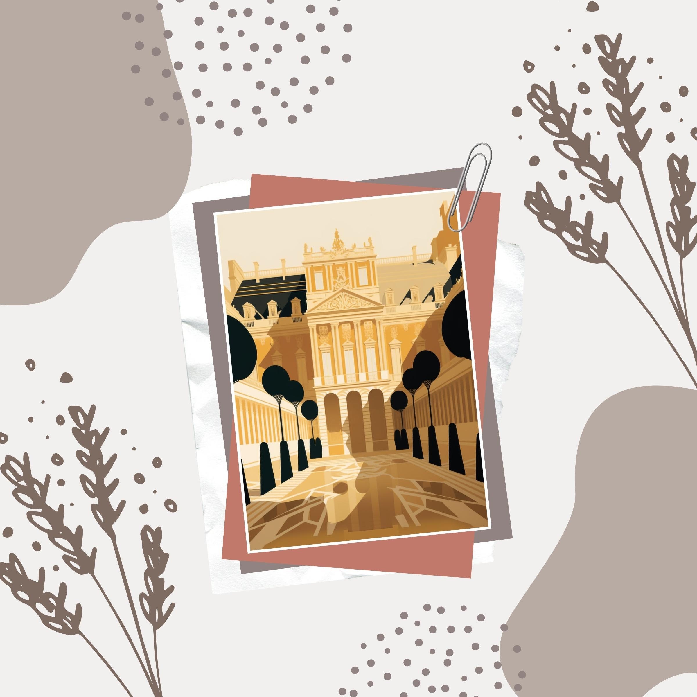 Palace of Versailles Minimalist Poster, Paris Printable Wall Art ...