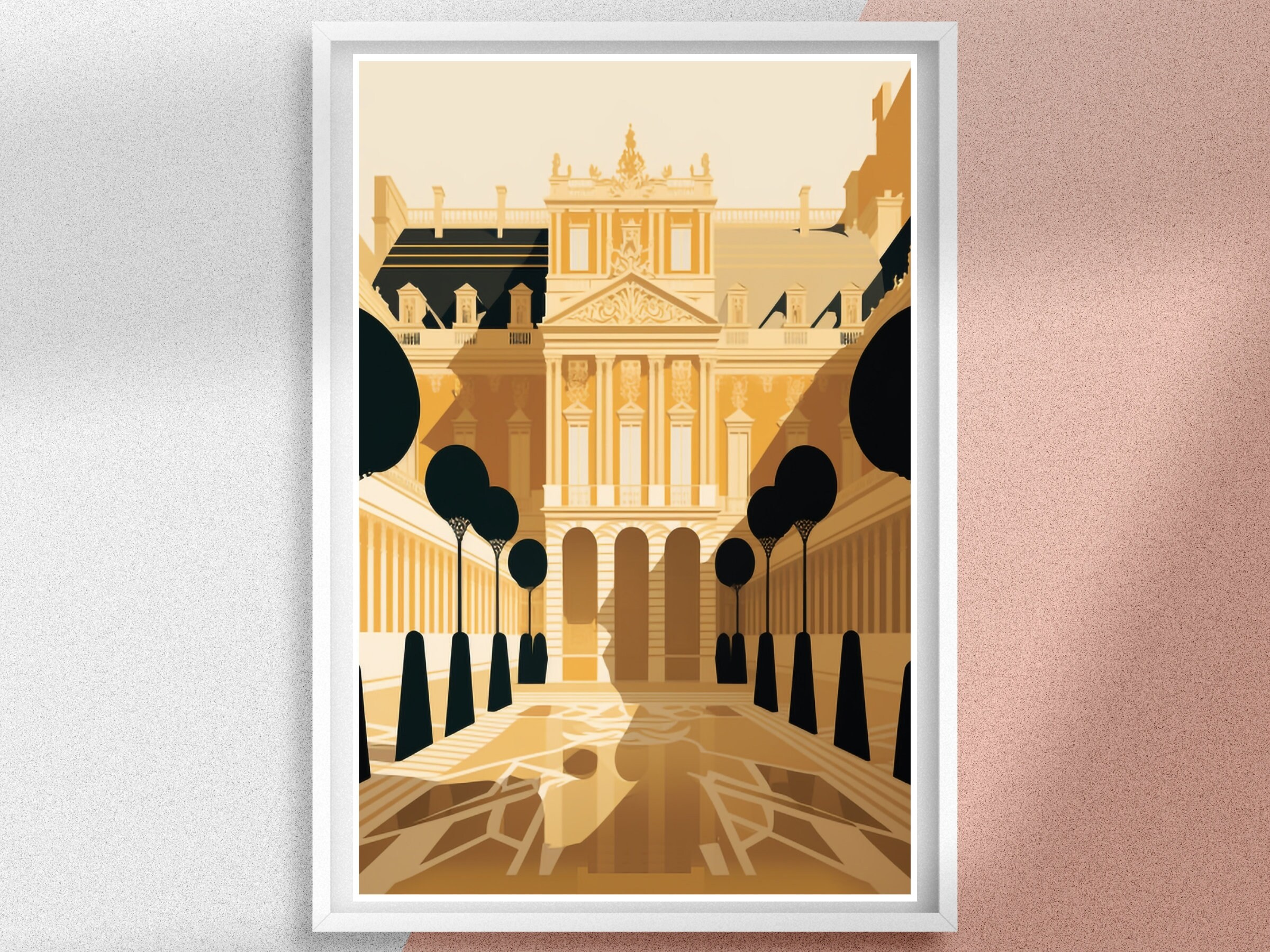 Palace of Versailles Minimalist Poster, Paris Printable Wall Art ...