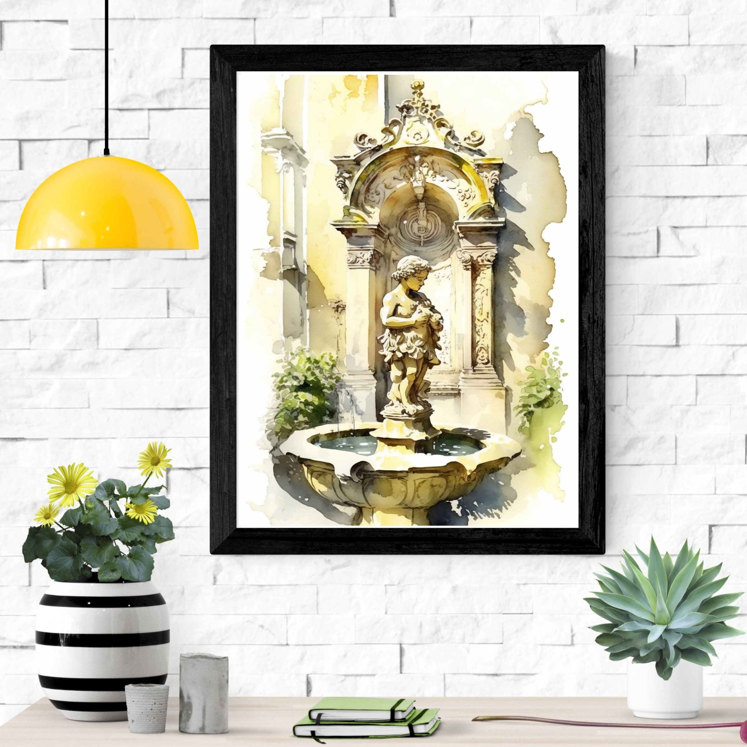 Manneken Pis Watercolor Art Print, Brussels Printable Wall Art Poster ...