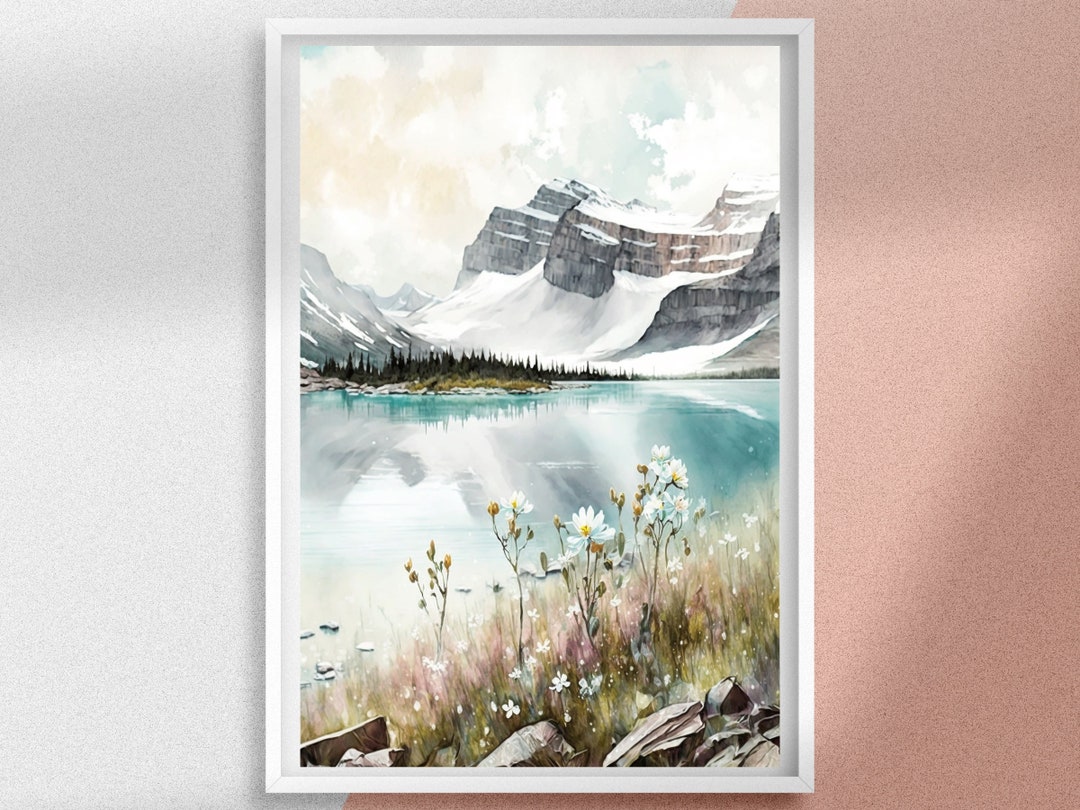 Glacier National Park Watercolor Poster, US National Park Printable ...