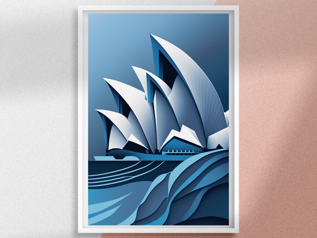 Sydney Opera House Minimalist Poster, Australia Printable Illustration ...