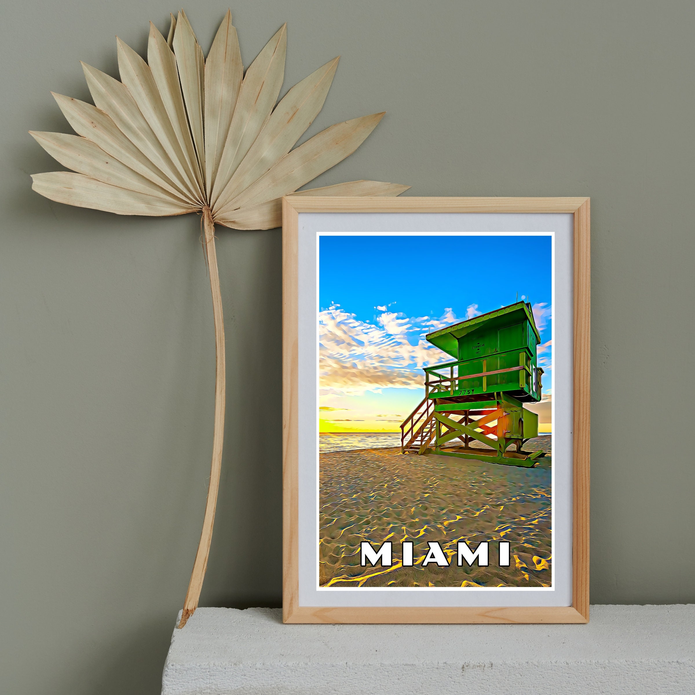 Miami Travel Poster, Coastal Beach Digital Prints and Florida Photo ...