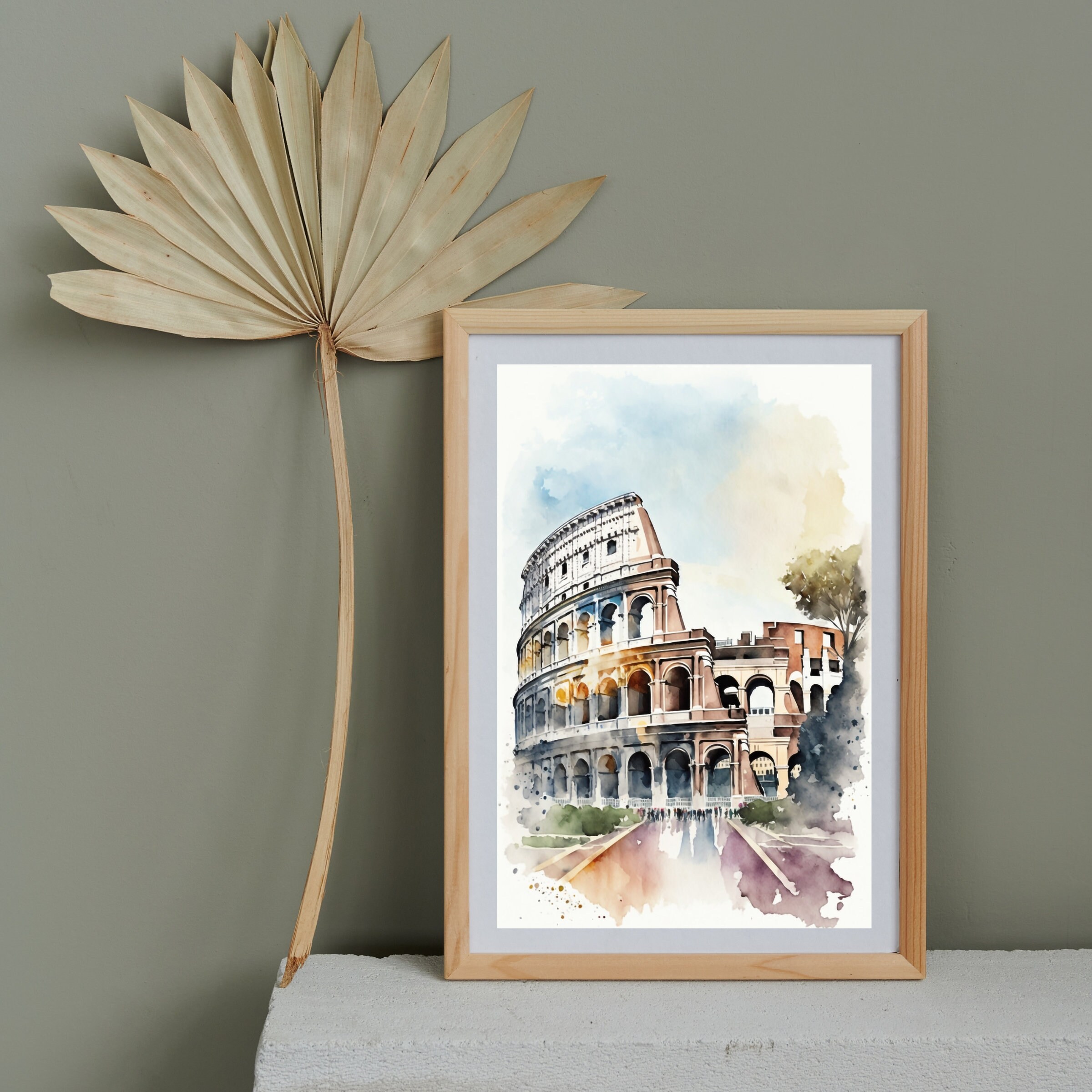 Colosseum Watercolor Painting Rome Italy Printable Wall Art - Etsy