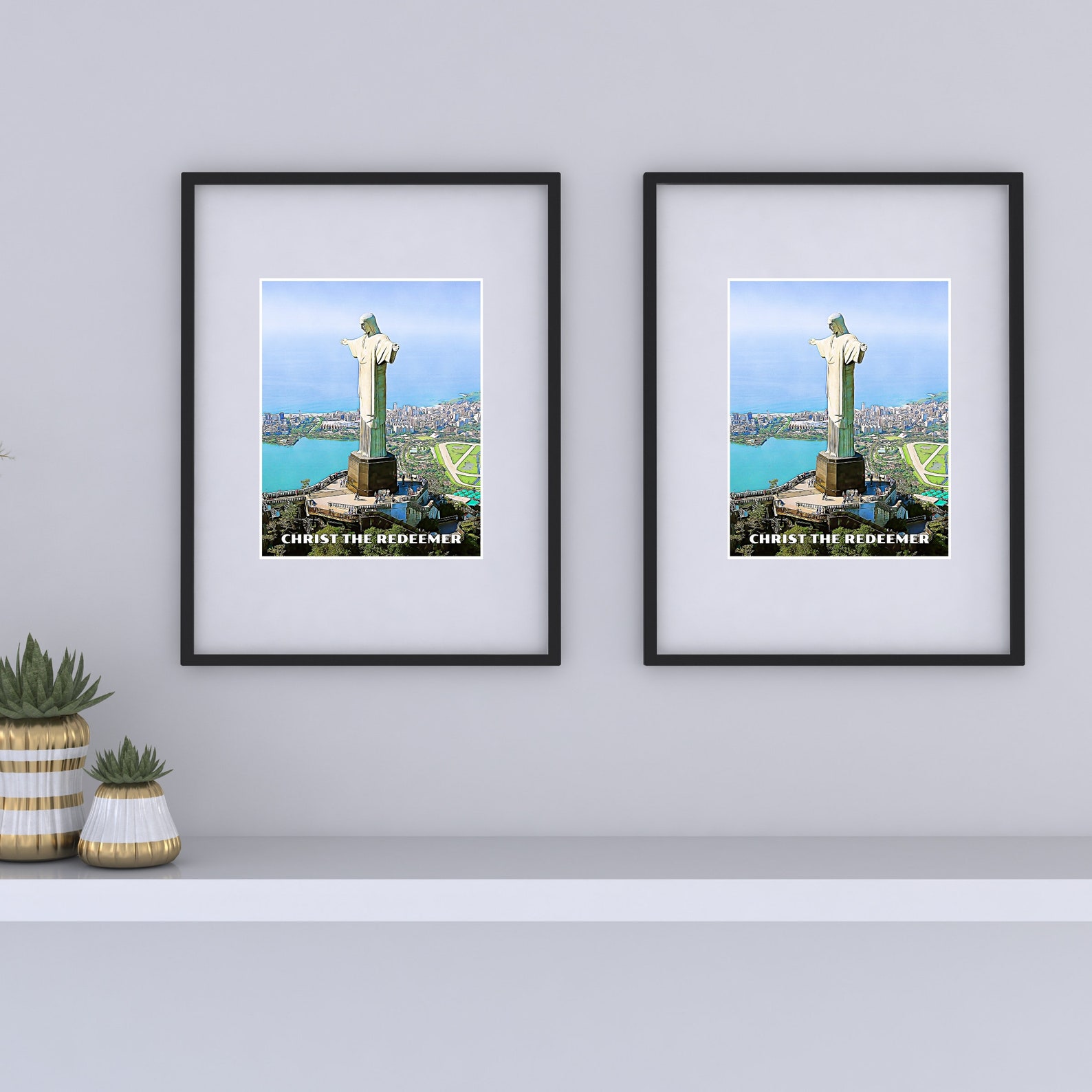 Christ the Redeemer Travel Poster Brazil Landmark Printable - Etsy