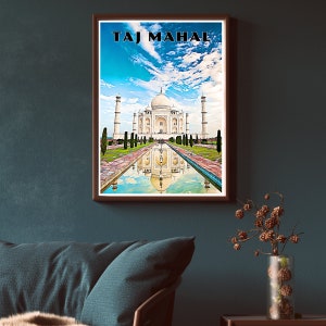 Taj Mahal Travel Poster, Taj Mahal Digital Print, Taj Mahal Printable ...