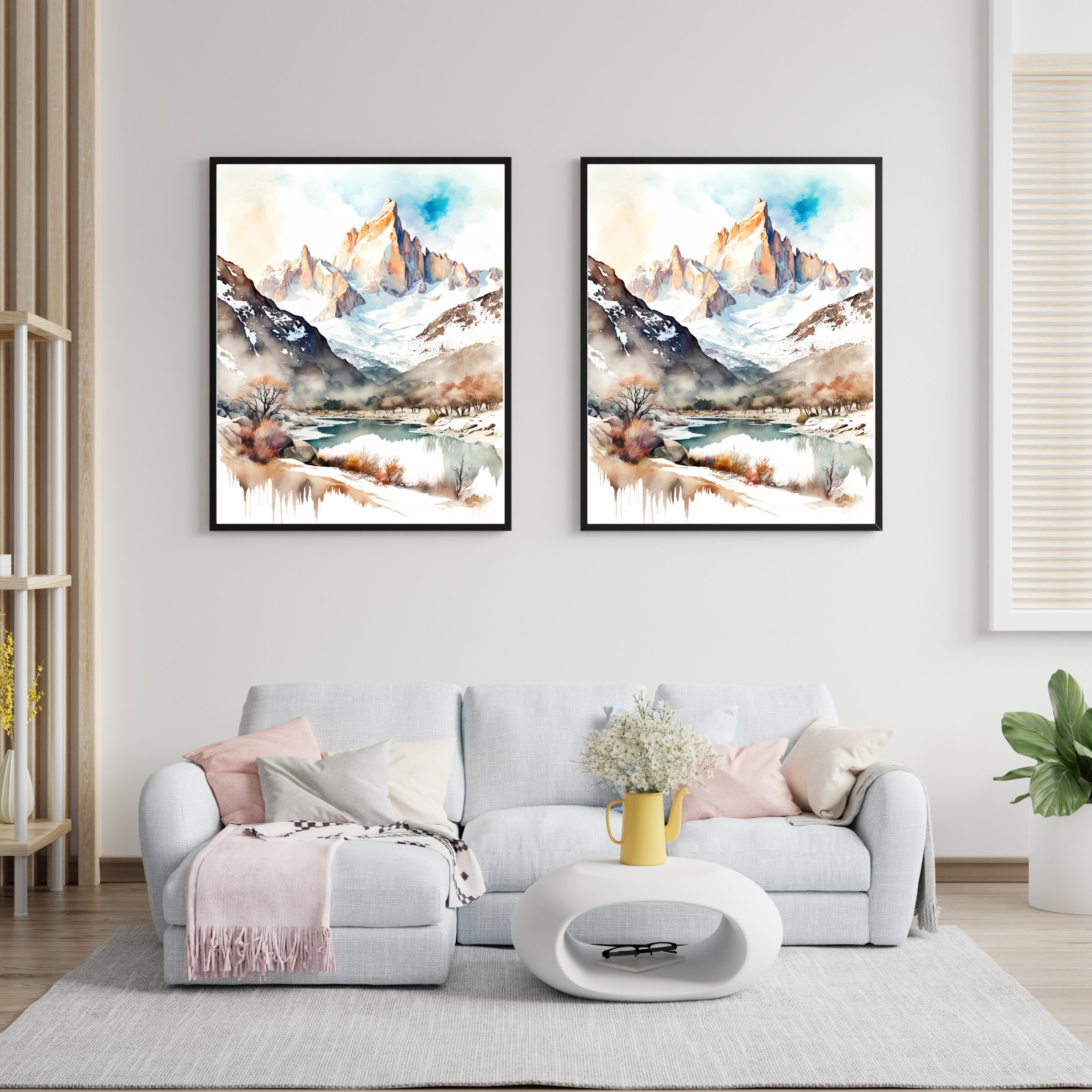 Patagonia Watercolor Painting, South America Nature Printable Wall Art ...