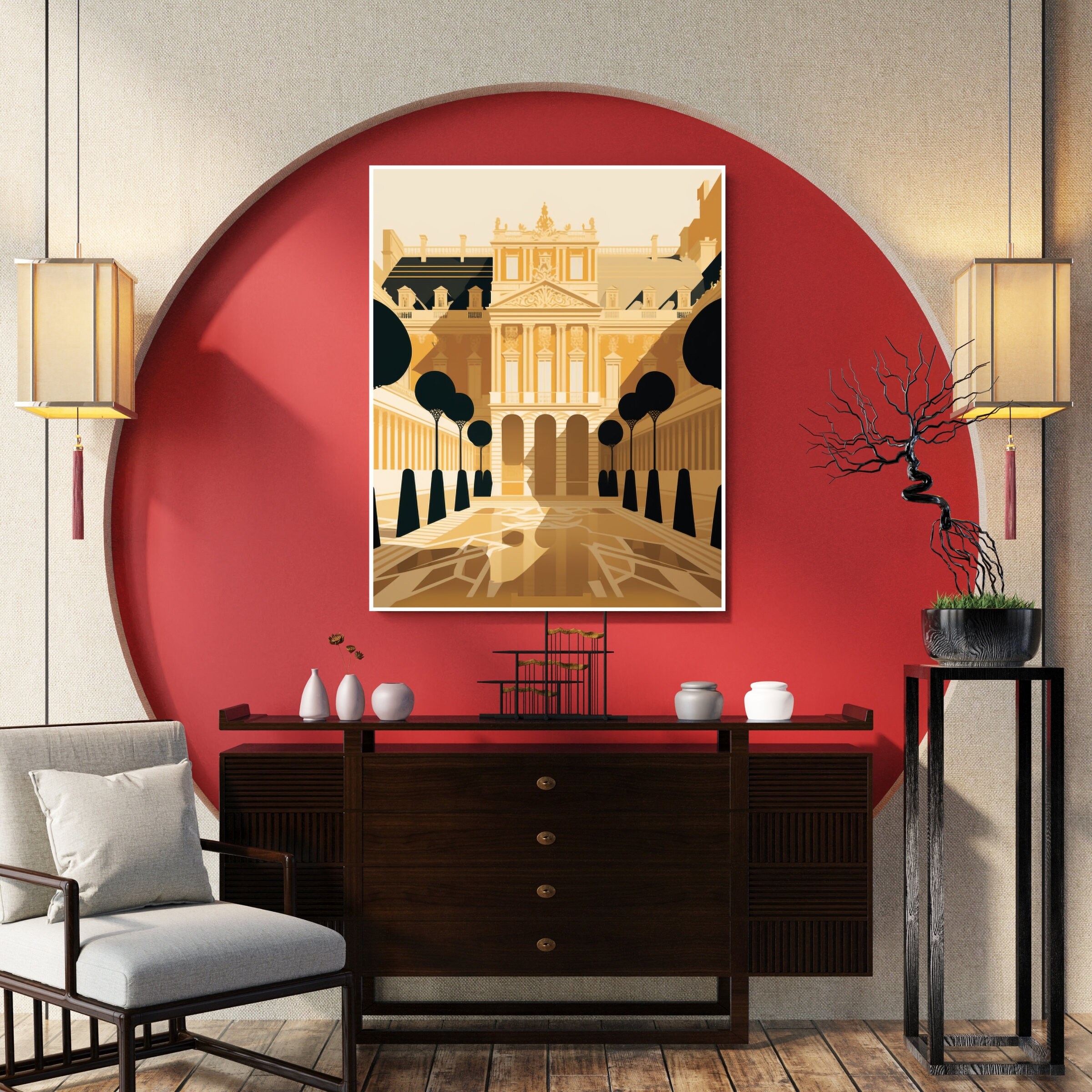 Palace of Versailles Minimalist Poster, Paris Printable Wall Art ...