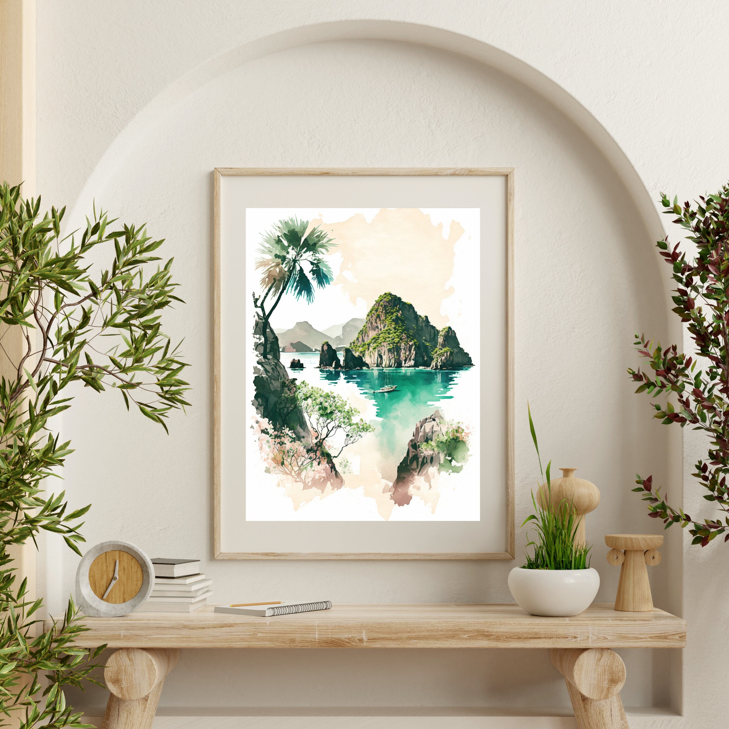 El Nido Palawan Watercolor Painting, Philippine Island Printable Wall ...