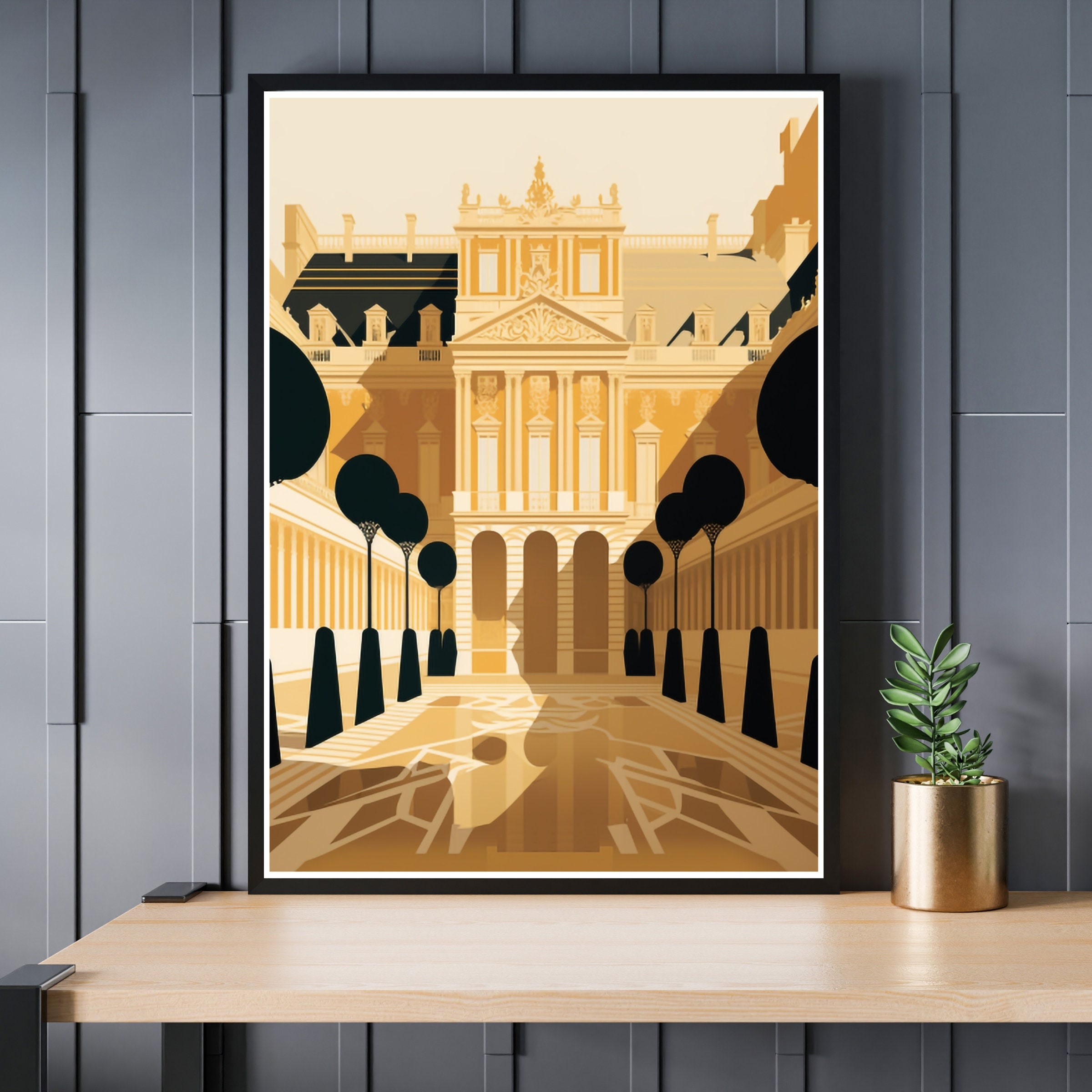 Palace of Versailles Minimalist Poster, Paris Printable Wall Art ...