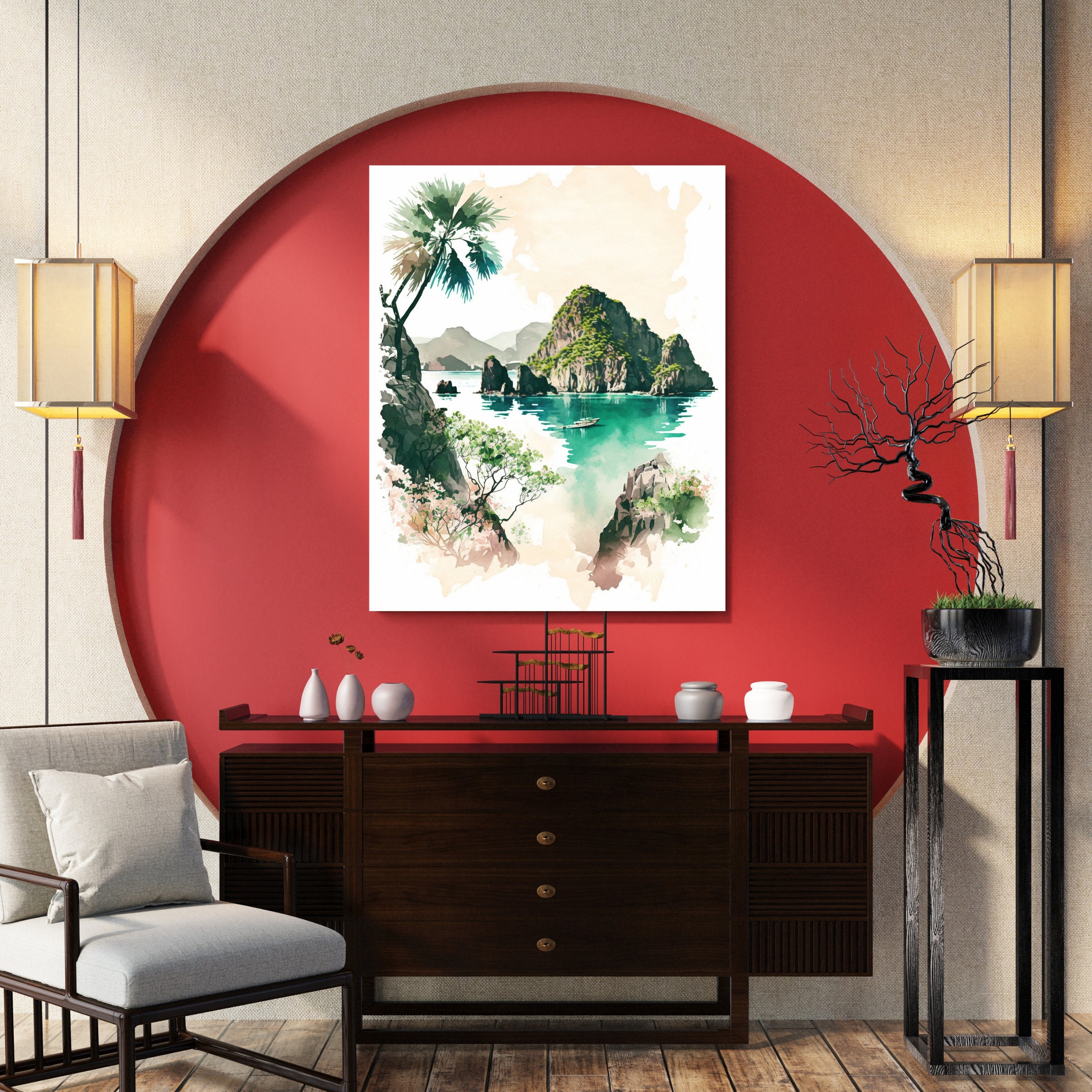 El Nido Palawan Watercolor Painting, Philippine Island Printable Wall ...