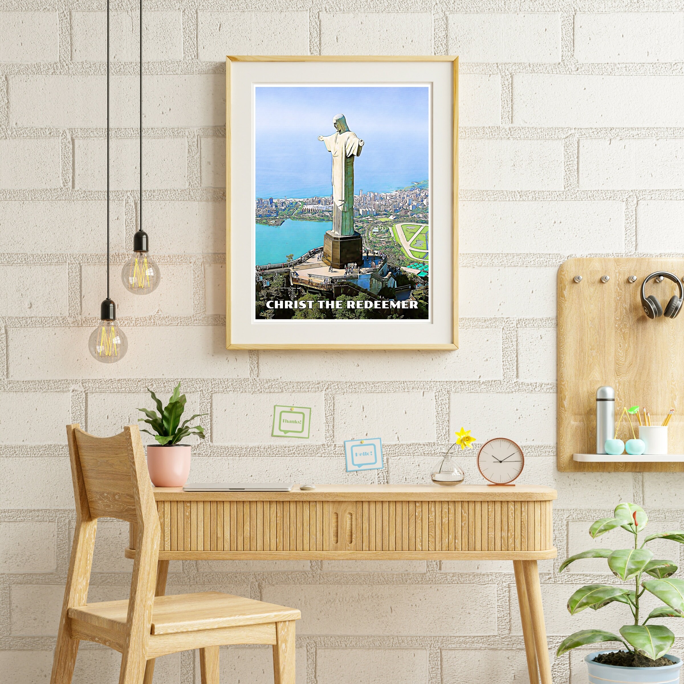 Christ the Redeemer Travel Poster Brazil Landmark Printable - Etsy