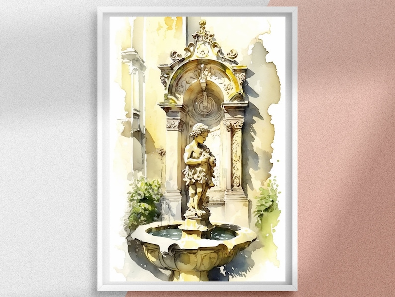 Manneken Pis Watercolor Art Print, Brussels Printable Wall Art Poster ...