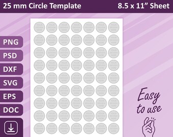 Round Sticker Template | Etsy
