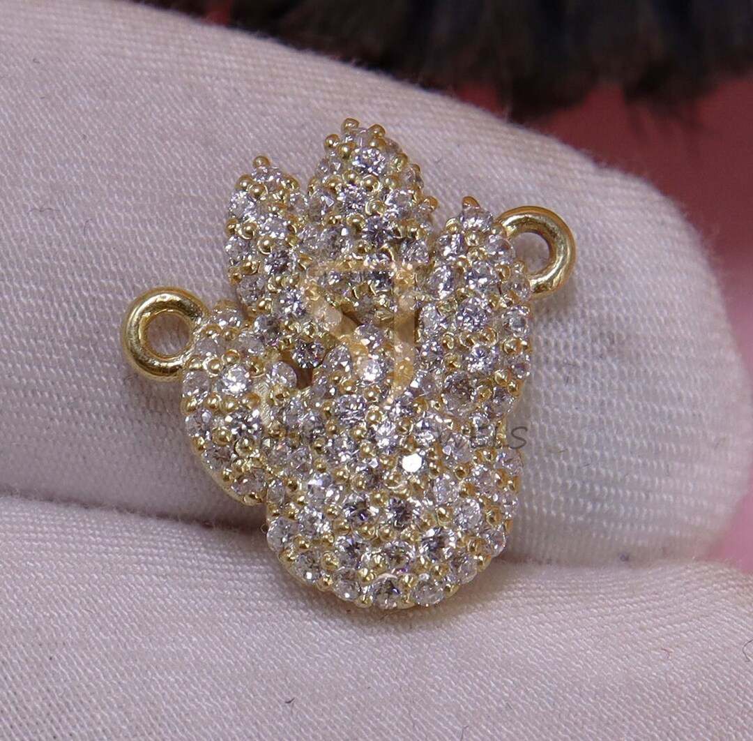 925 Sterling Silver Pave Diamond Dog Paw Charm Pendant Jewelry ...