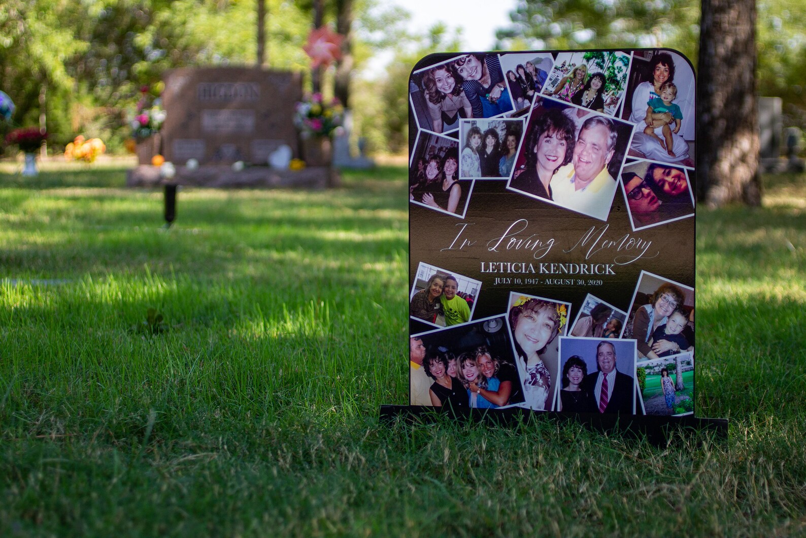 Temporary Metal Headstone Photo Memorial for Cemetery Decoration ...