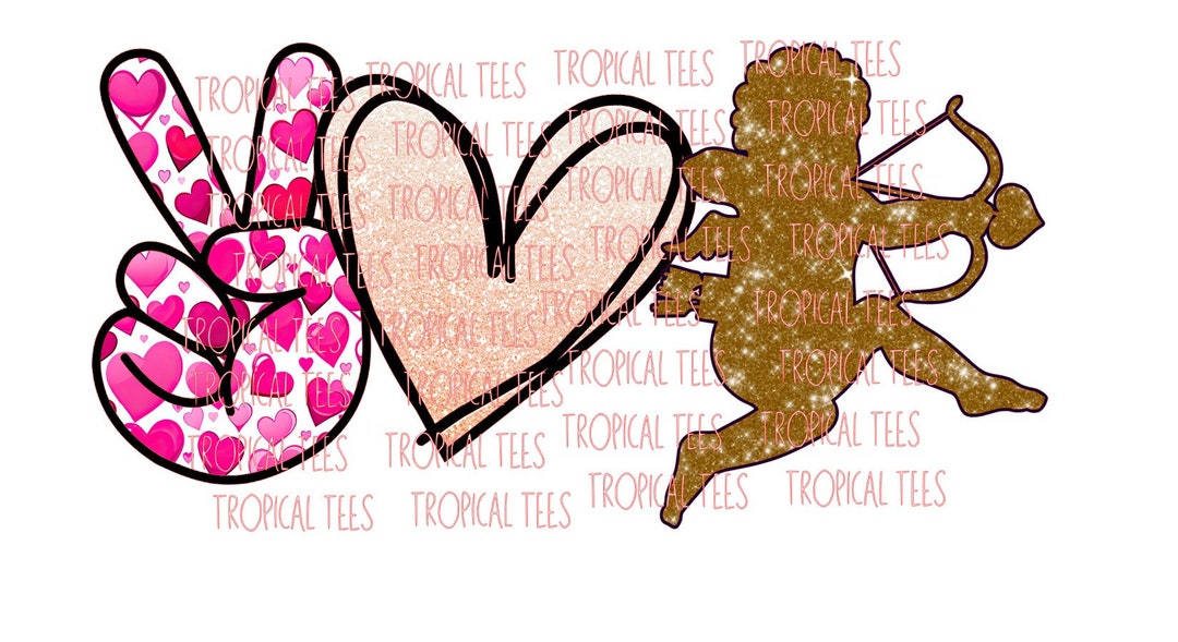 Peace Love Cupid PNG Printable Design Digital Download Transparent ...