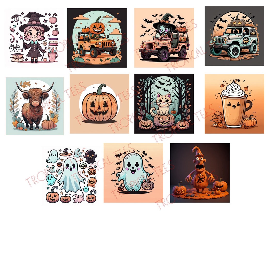 Halloween PNG Bundle | Clip Art | Fall Design Bundle | Sublimation ...