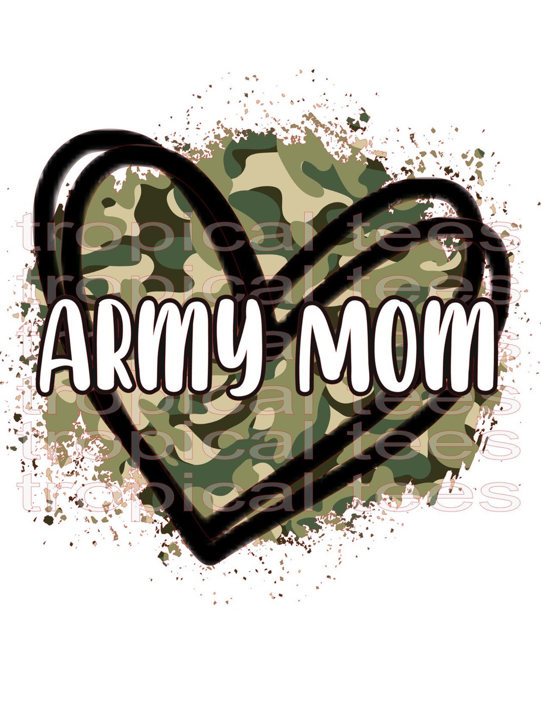 Army Mom Camo Heart Tshirt Design | PNG | Sublimation Design | Digital ...