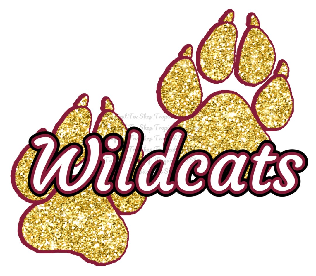 Wildcats Glitter Paws School Spirit PNG Sublimation Design - Etsy