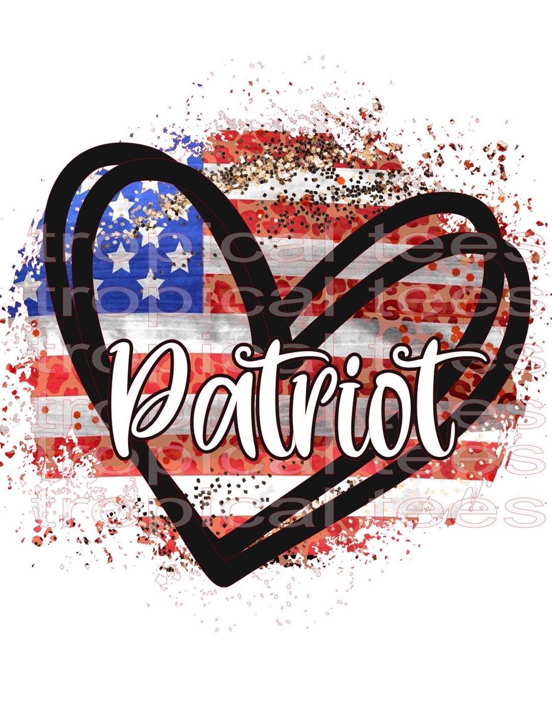 Patriot Heart USA American Flag Sublimation Design Digital Download - Etsy