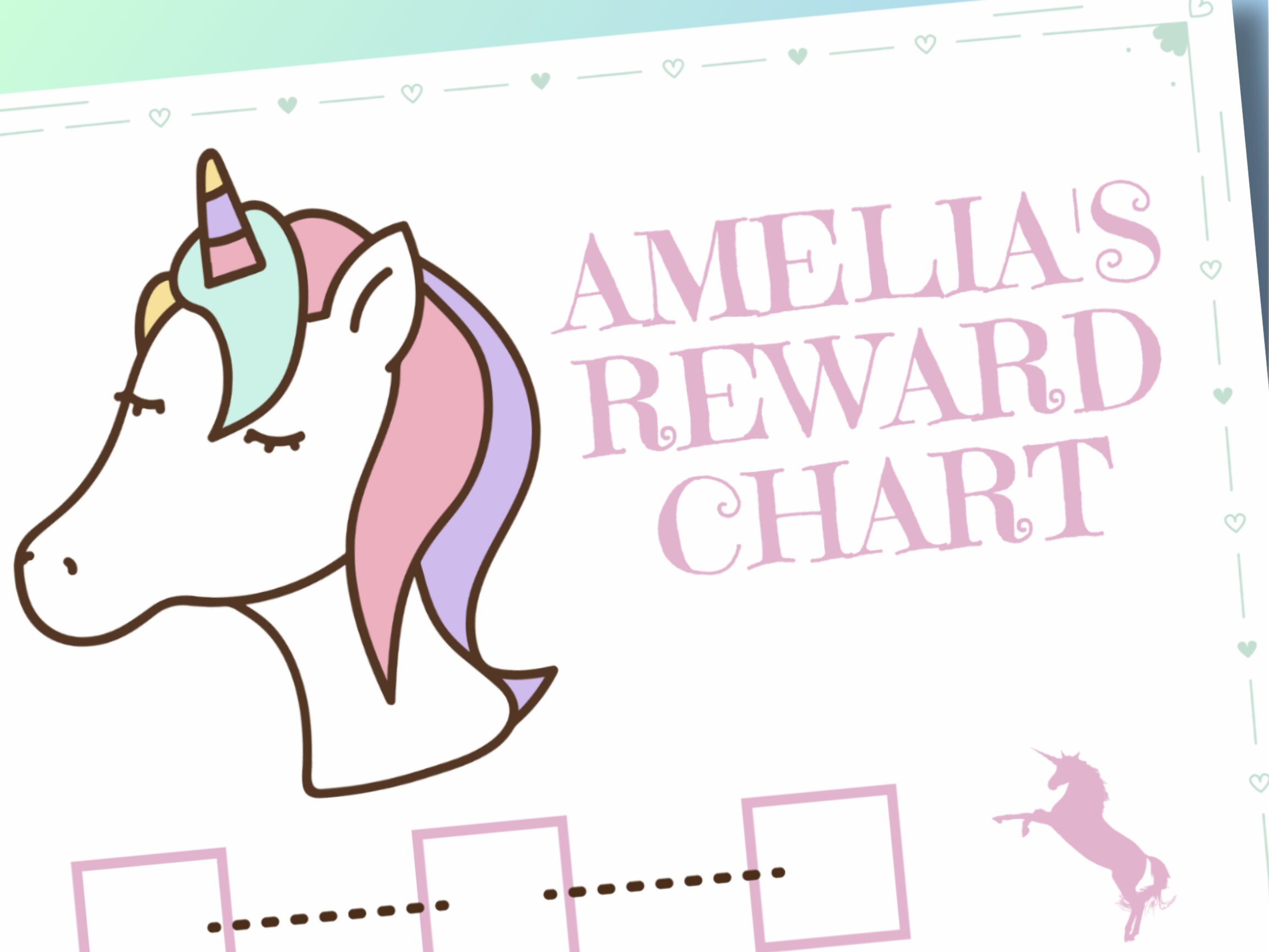 Editable Unicorn Reward Chart Printable | Kids Behavior & Chore Chart ...