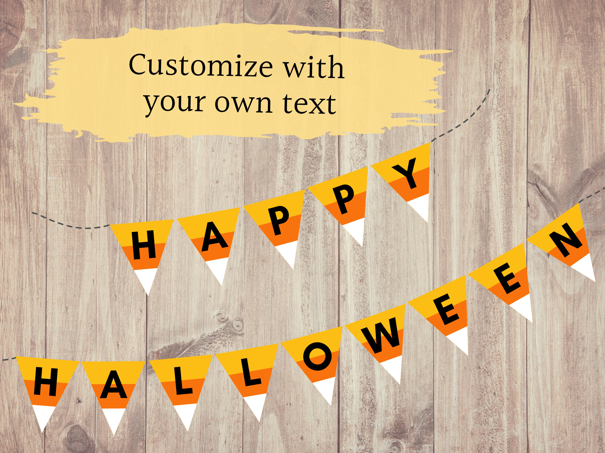 Editable Candy Corn Banner Printable 8.5 X 11 - Etsy