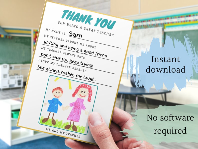 Editable Teacher Appreciation Printable (8.5" X 11") | Instant Download ...