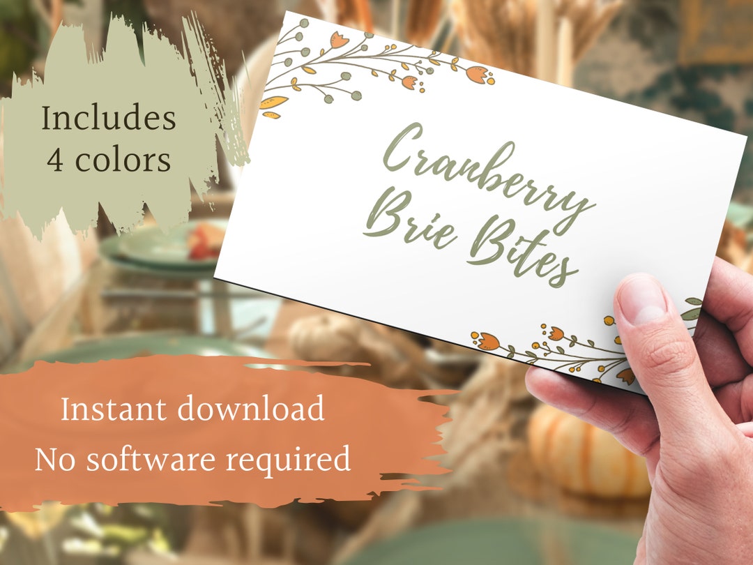 Editable Autumn Appetizer Label Signs | Instant Download | Reusable - Etsy