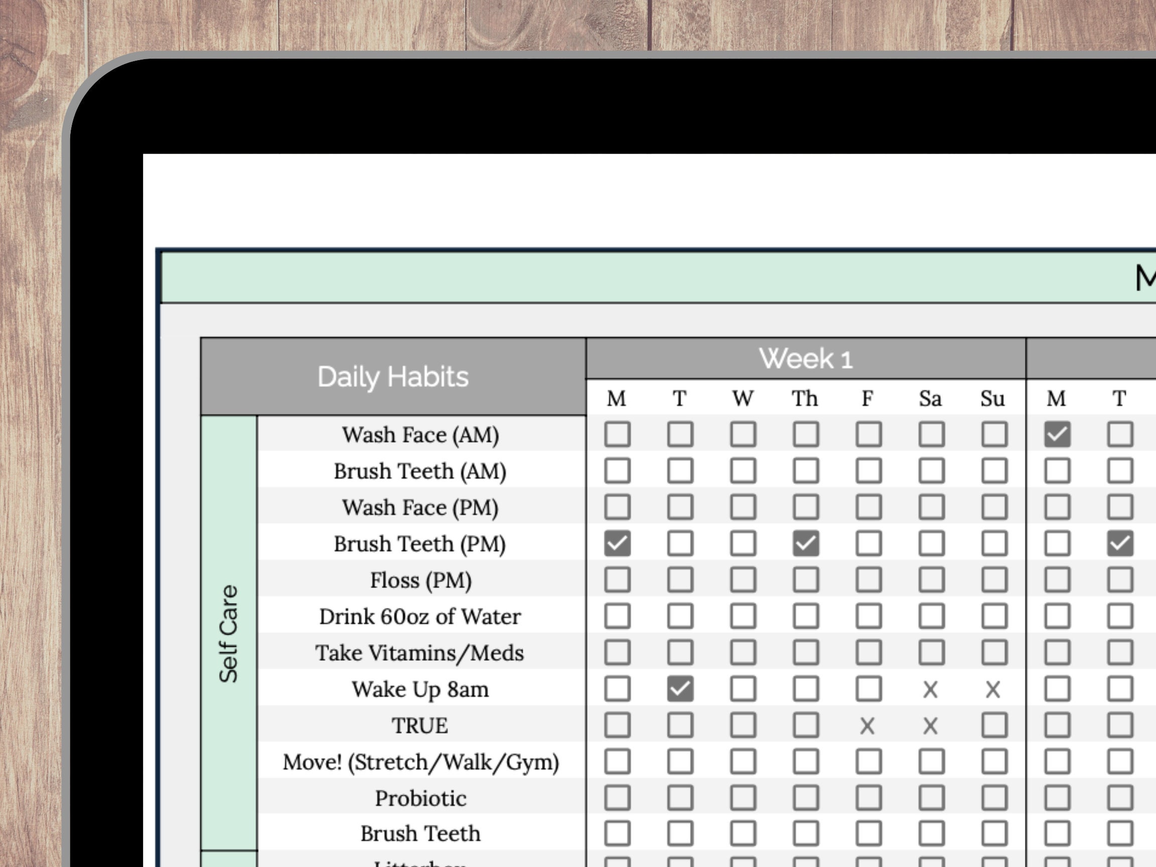 Digital Habit Tracker Template | Editable Google Sheets Planner ...