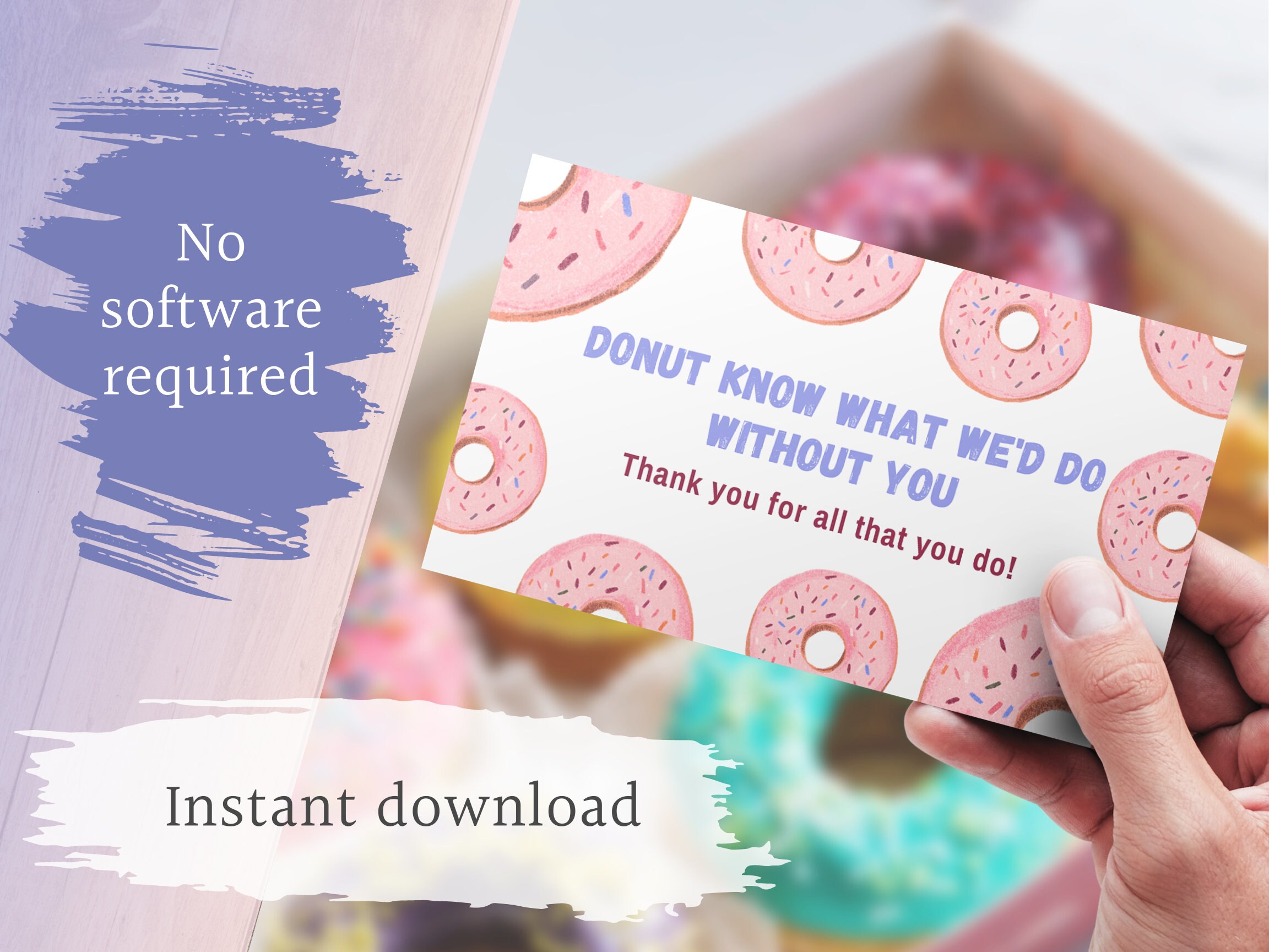 Donut Appreciation Gift Tag | Printable Thank You | Instant Download - Etsy