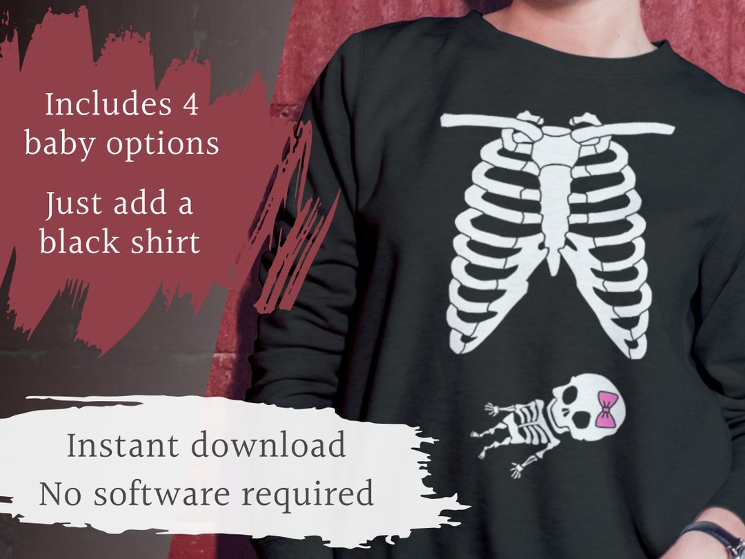 Printable Skeleton Maternity Costume Printable | Instant Download ...