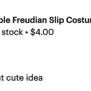Printable Freudian Slip Costume | Funny DIY Halloween Outfit | Instant ...