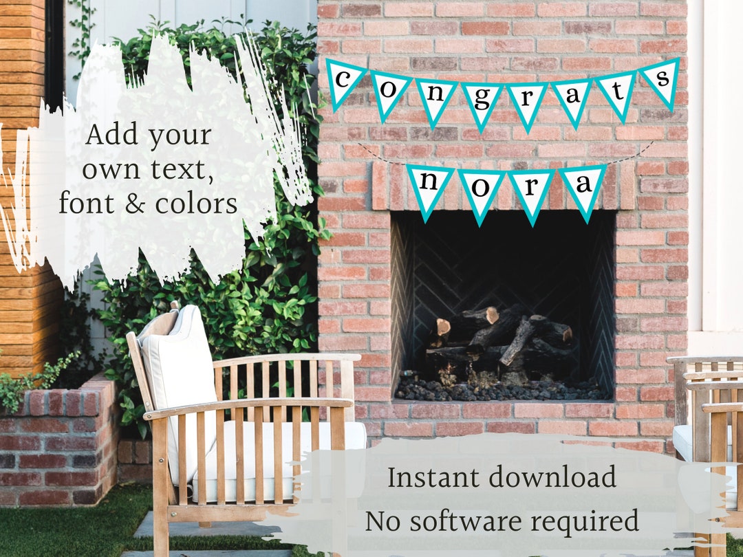 Editable Triangle Bunting Banner Printable (8.5" X 11") | Instant ...
