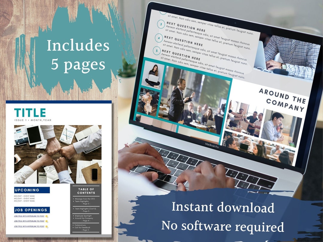Editable 5-page Digital Newsletter Template | Instant Download ...