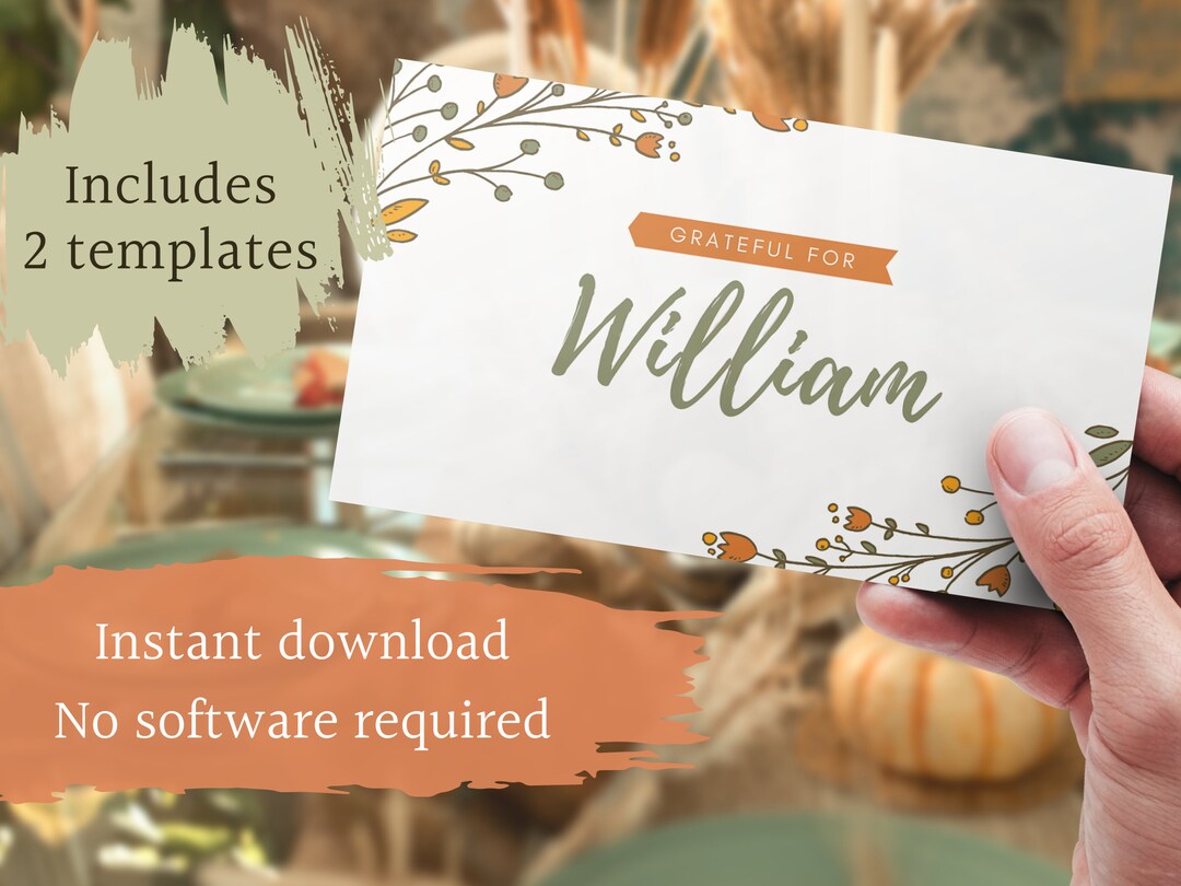 Editable Thanksgiving Place Card Table Tents | Instant Download ...