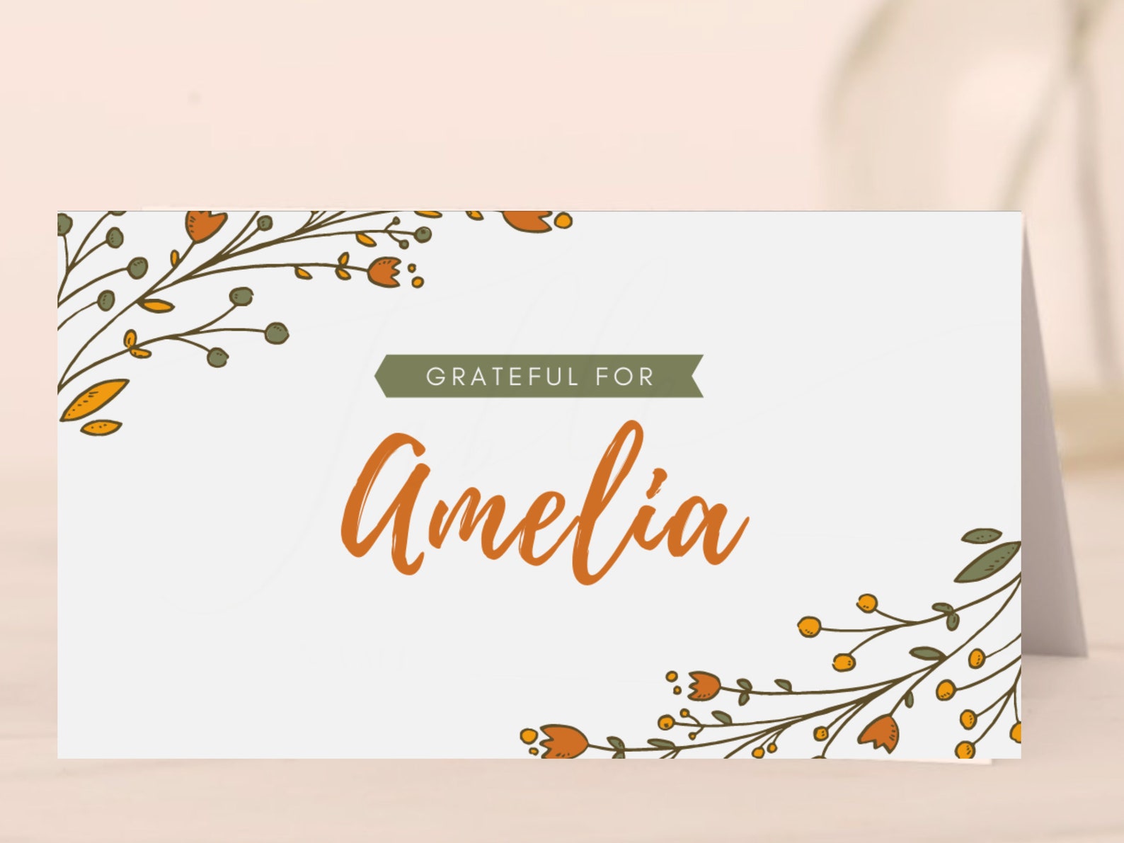 Editable Thanksgiving Place Card Table Tents | Instant Download ...