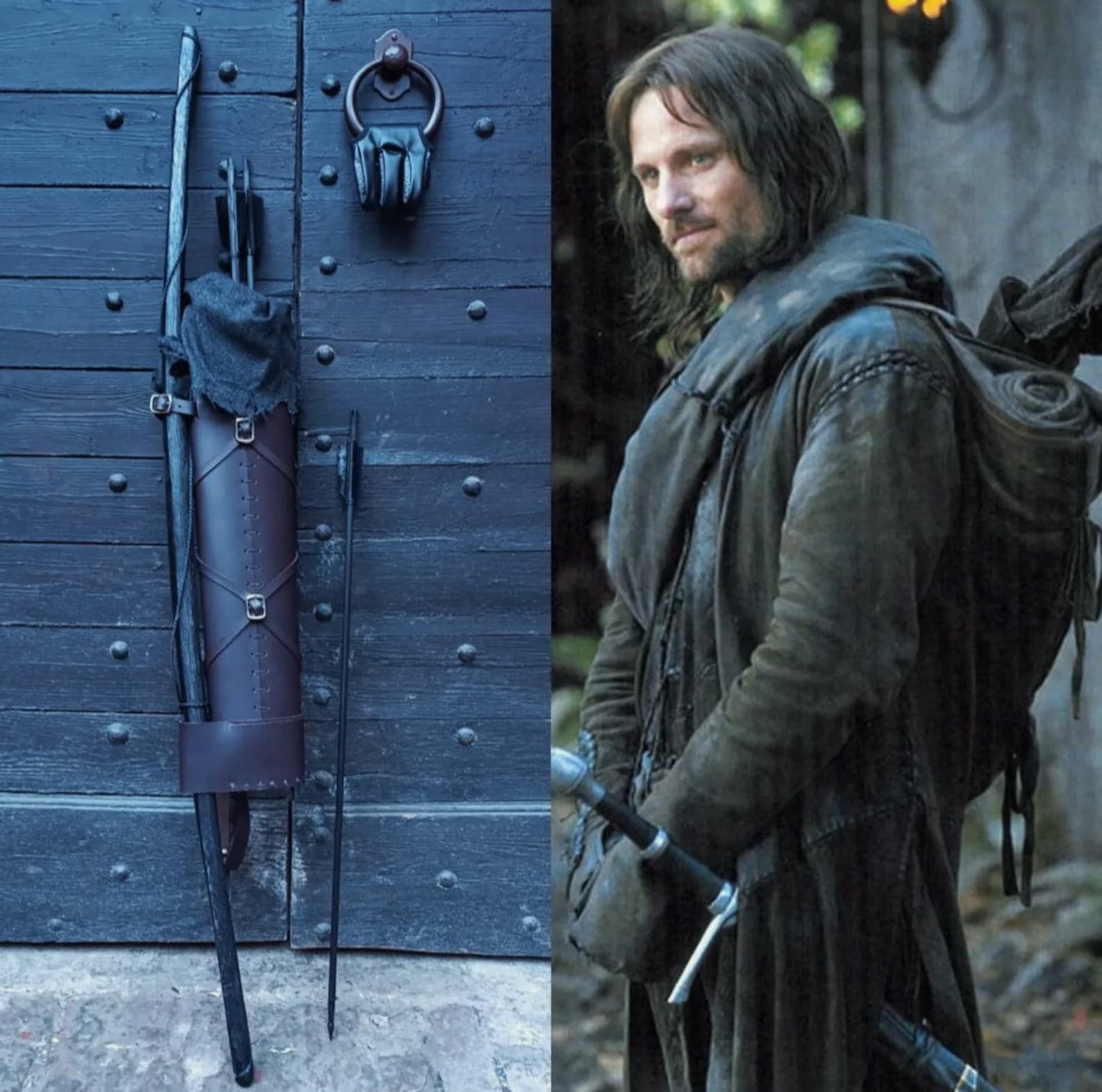 Strider Bow Arrows and Quiver Set - LOTR Aragorn Dúnedain Ranger Bow ...