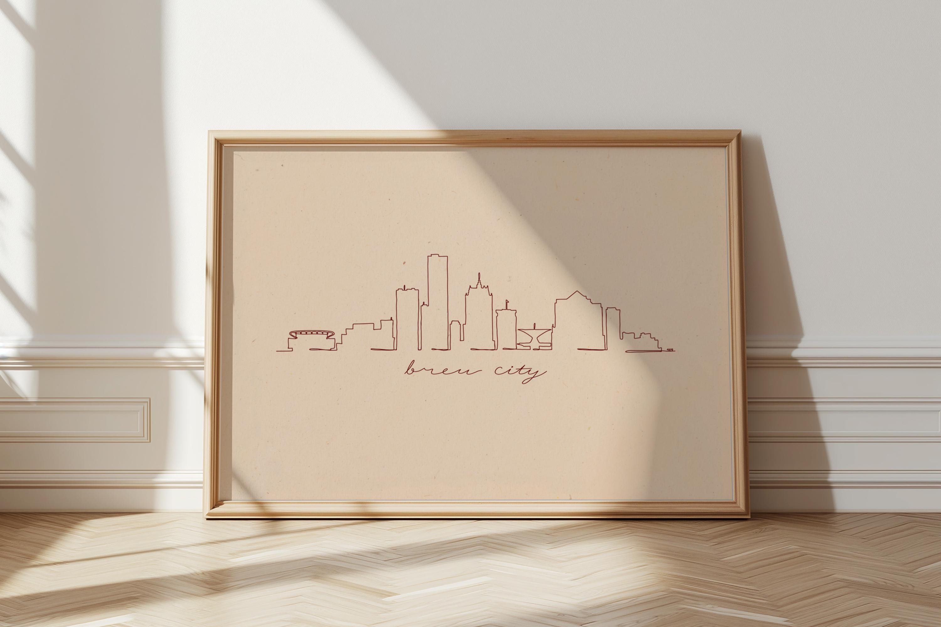 Milwaukee Skyline Line Art Print: Minimalist Cityscape Gallery Wall - Etsy