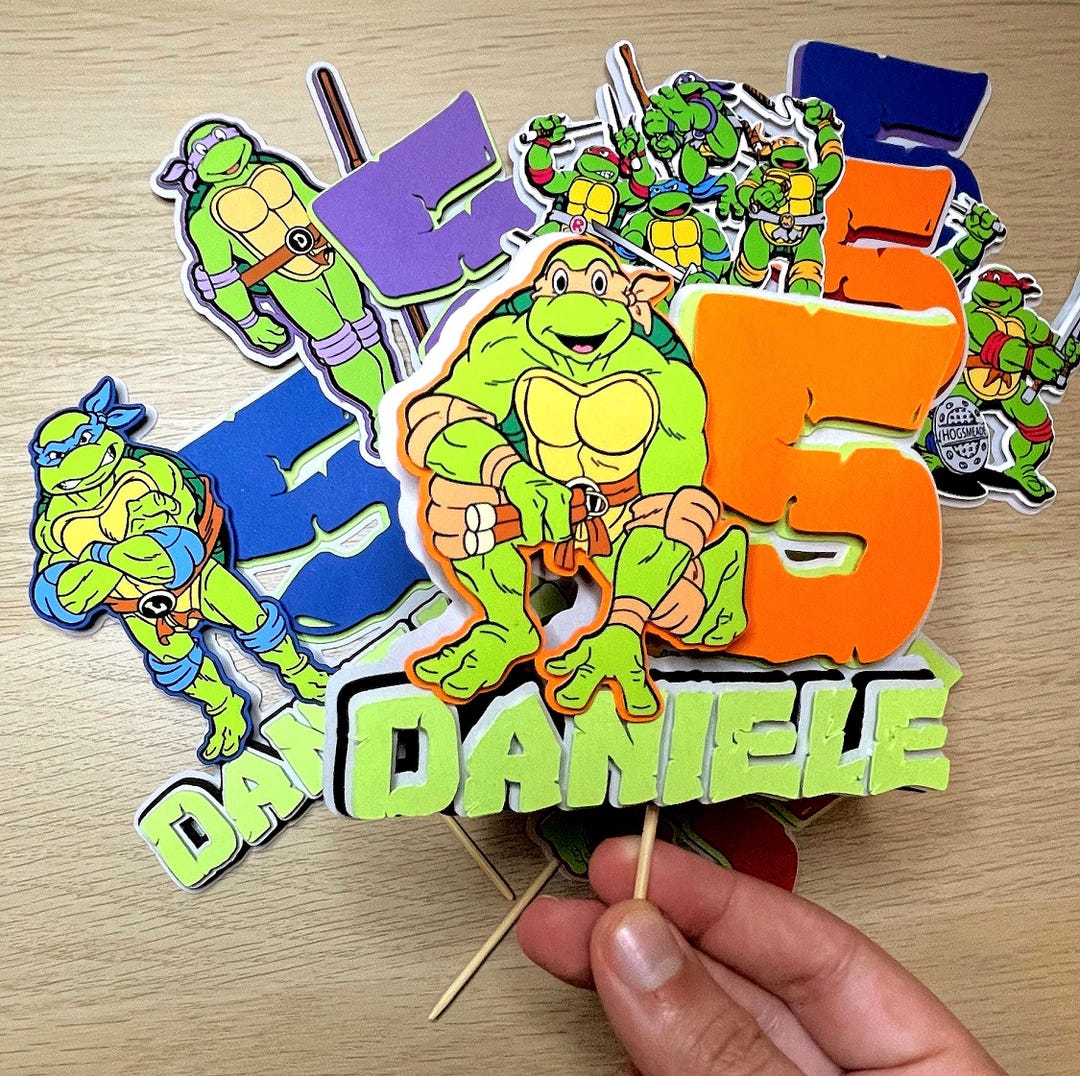 3D Ninja Turtles Thema Cupcake-topper | Feestdecoratie | Taartdecor ...