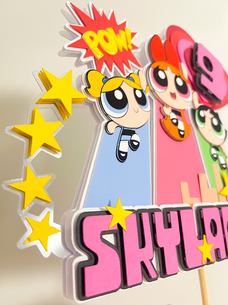 3D Powerpuff Girls Caketopper | Party Decor | Party Centerpiece | Room ...