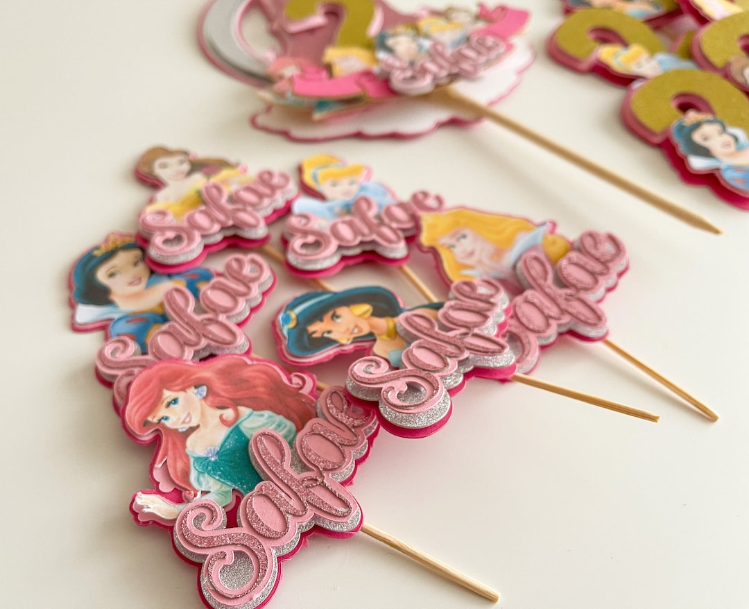 3D Disney Princess Cupcake Topper | Party Decor | Party Centerpiece ...